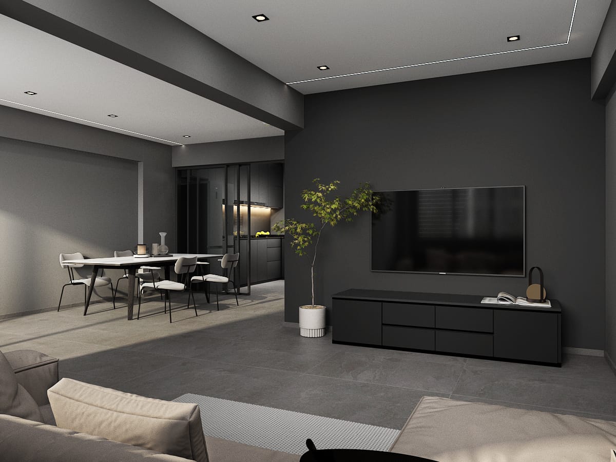 All Black Theme 3 Room HDB Resale